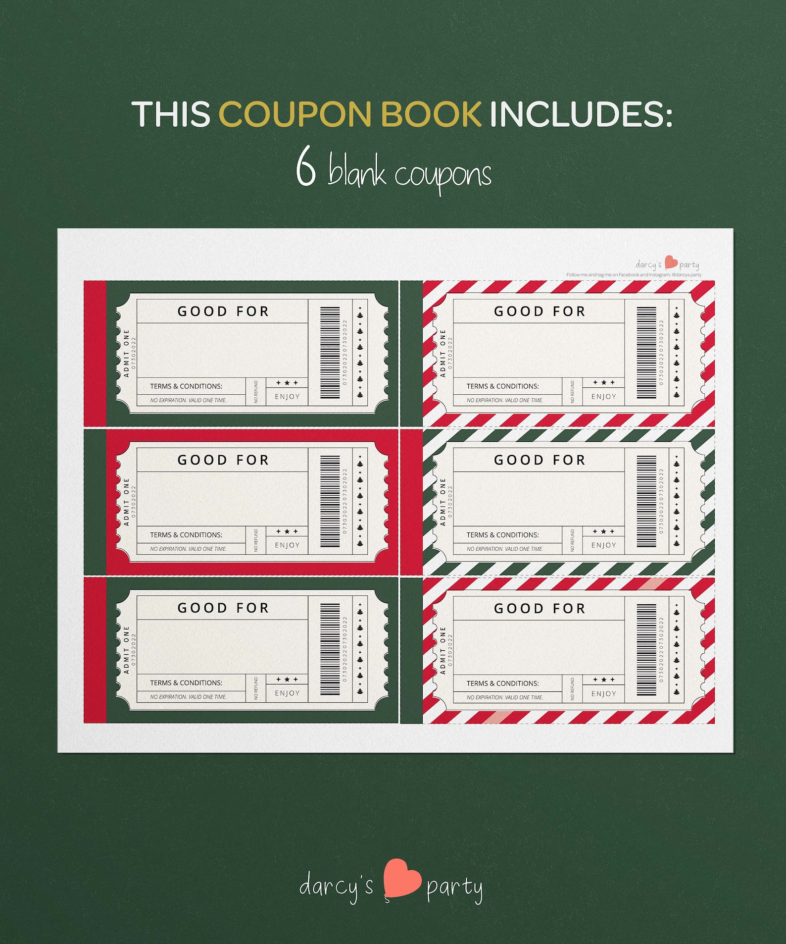 EDITABLE Christmas Coupon Book Christmas Coupon | Etsy