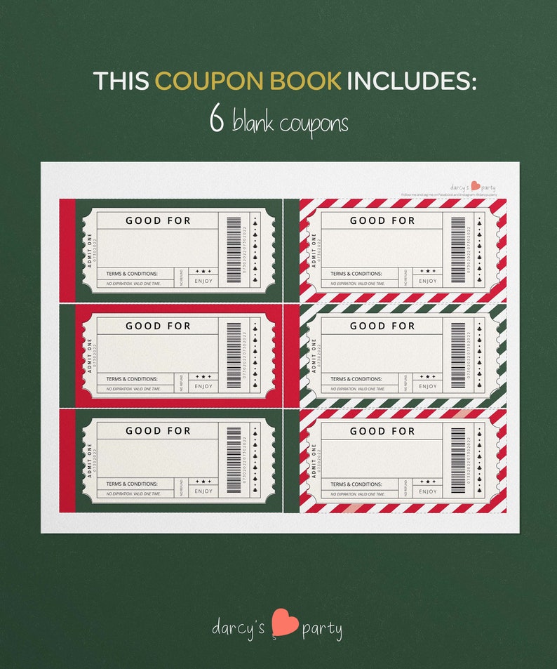EDITABLE Christmas Coupon Book Christmas Coupon | Etsy