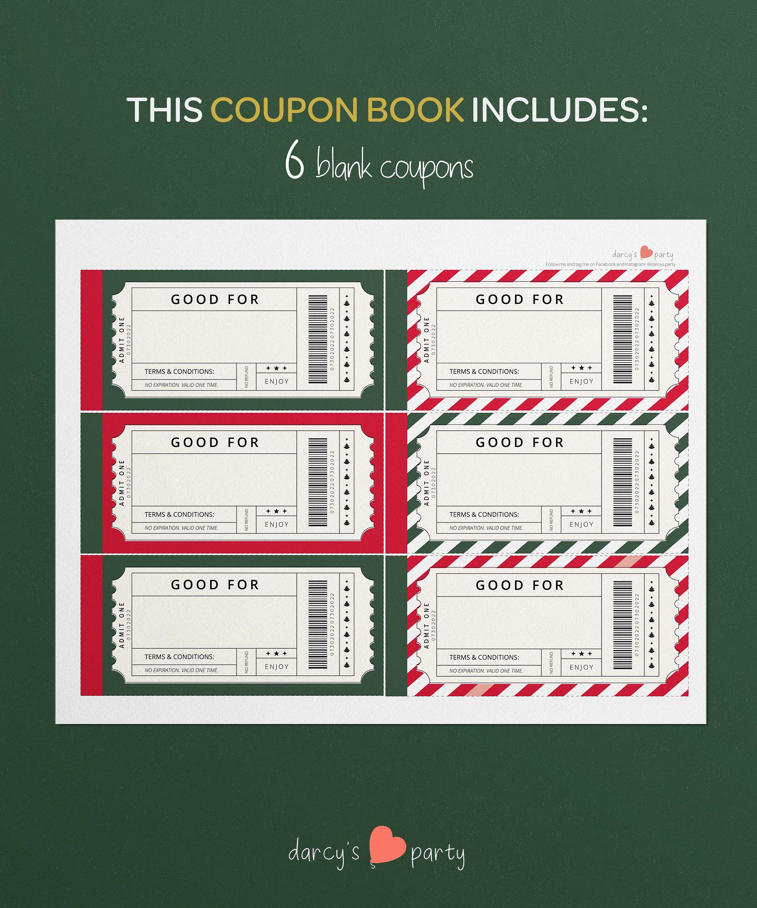 EDITABLE Christmas Coupon Book Christmas Coupon | Etsy