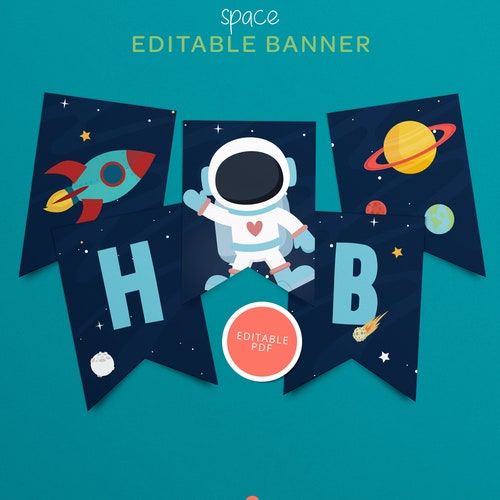 Printable Outer Space Happy Birthday Banner Digital - Etsy