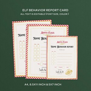 Elf Behavior Report Card Printable Template Elf Warning Letter Letter ...