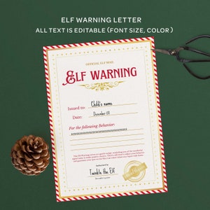 Elf Warning Letter Letter From Elf Printable Customized Elf Behavior ...