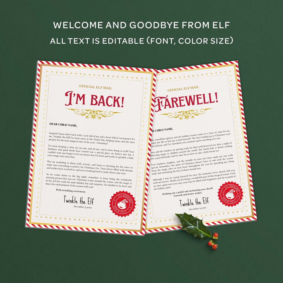 Elf Letter to Santa Printable Elf Printable Bundle Welcome Letter ...
