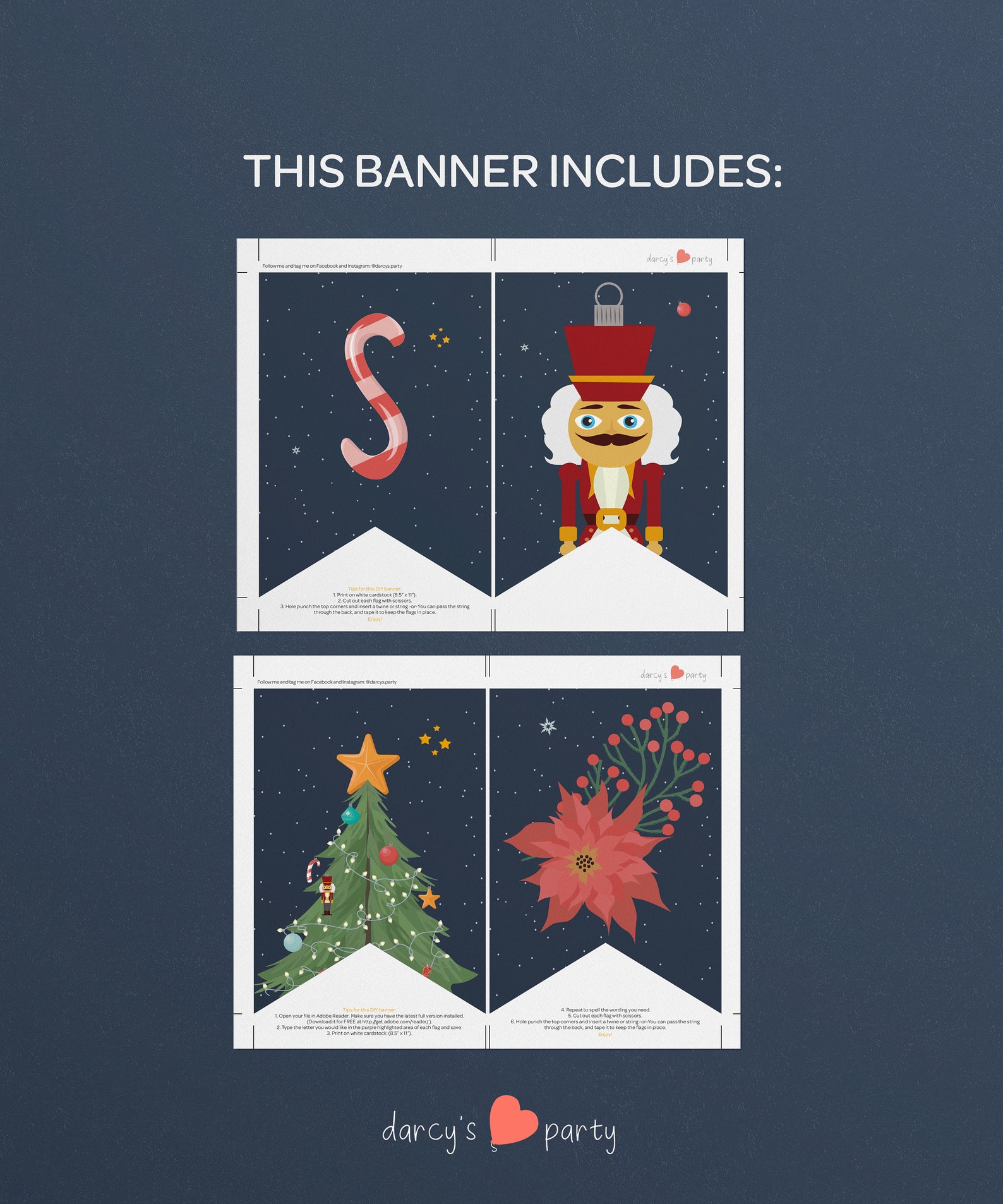 Merry Christmas Banner Merry Christmas Bunting Garland | Etsy