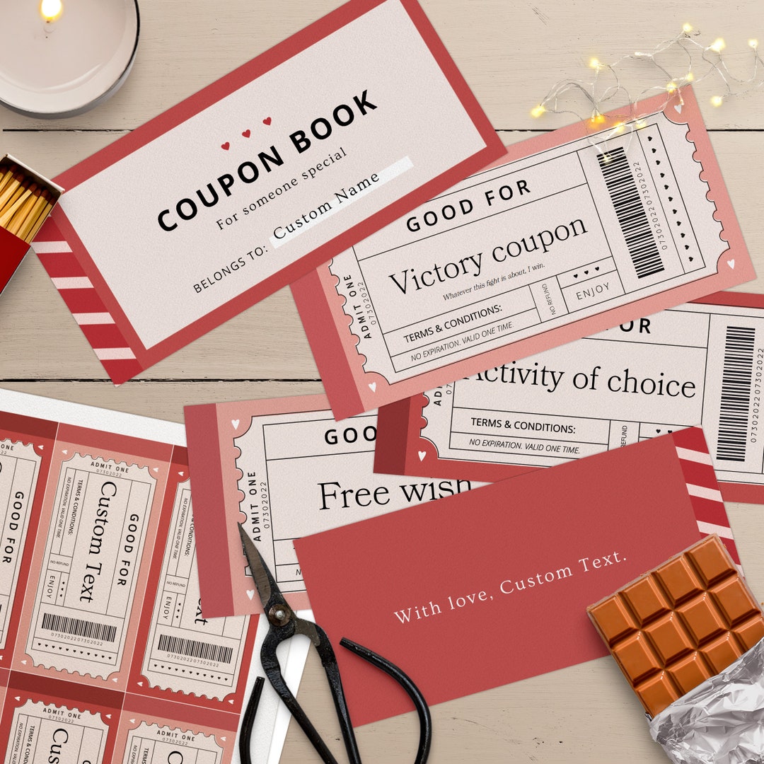 Love Coupon Book, Valentine Coupon Book, Anniversary Coupon Book ...