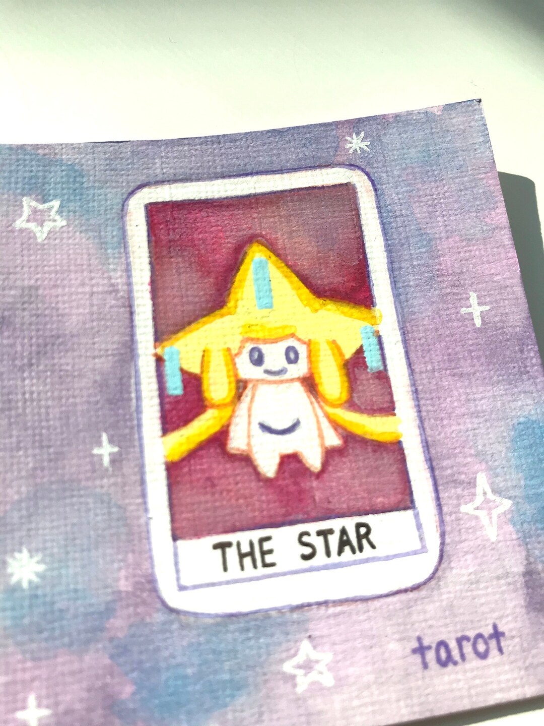 Cute Whimsical Magical Watercolor Card, Pokemon Go Jirachi Tarot Star ...