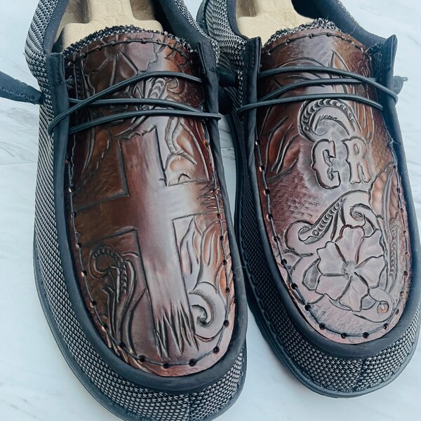 Tooled Leather Shoes - Etsy