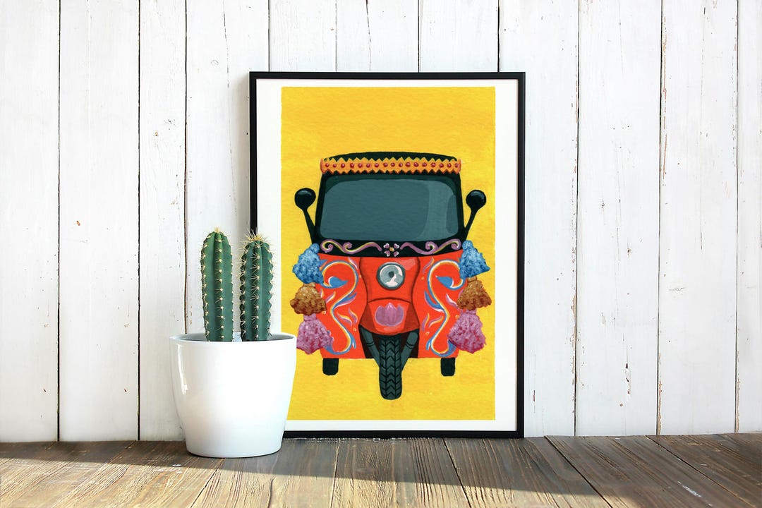 Instant Download Auto Rickshaw Painting Wall Art - Etsy
