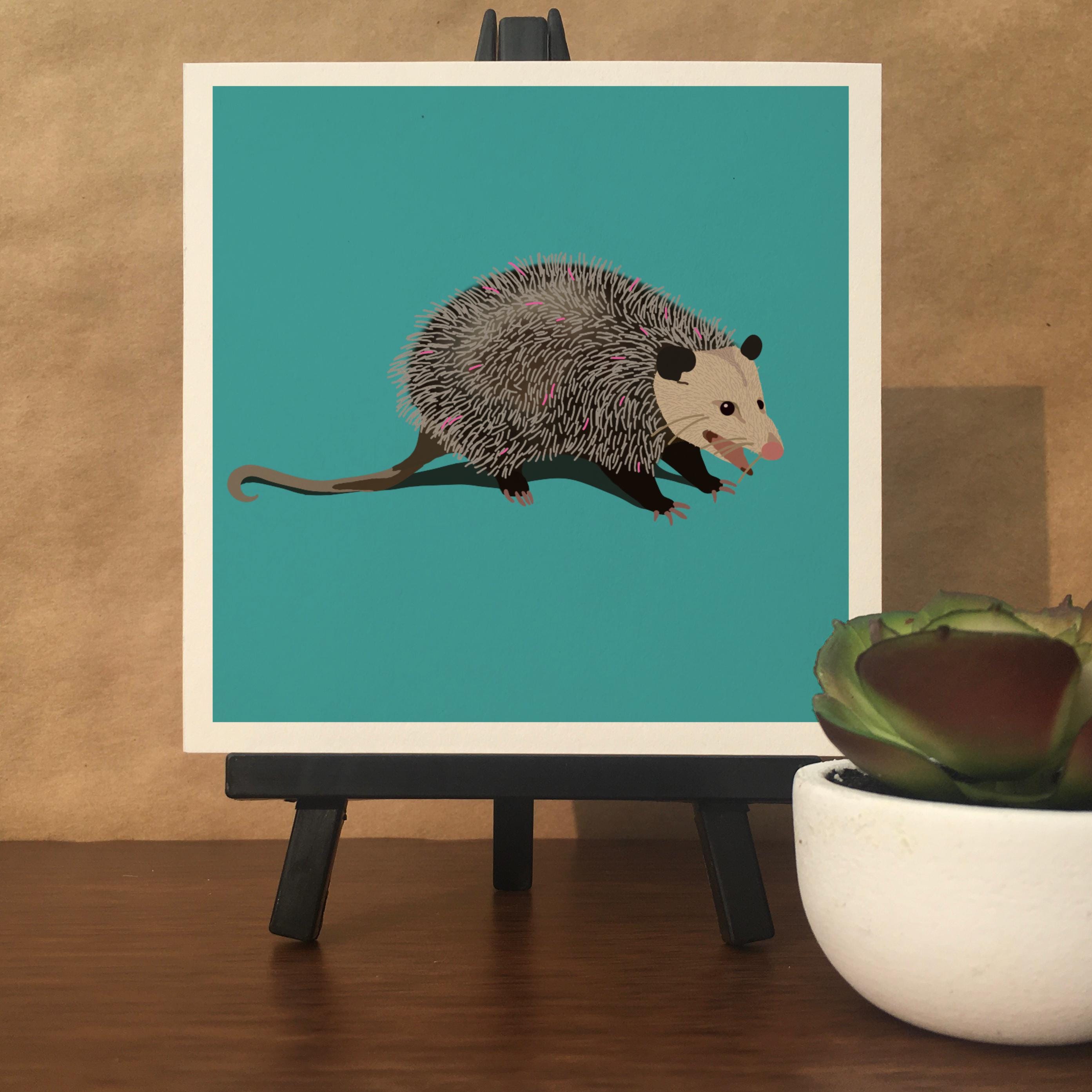 Instant Download Pink Opossum Graphic Art - Etsy