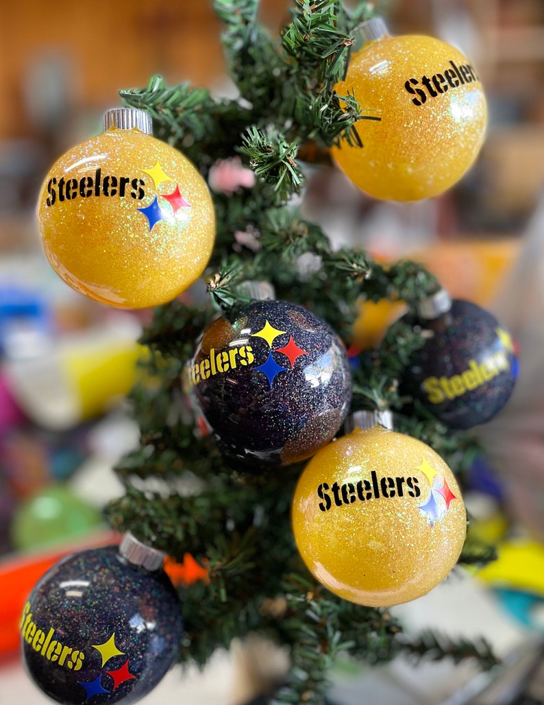 Set of 6 Steelers Christmas Balls - Etsy