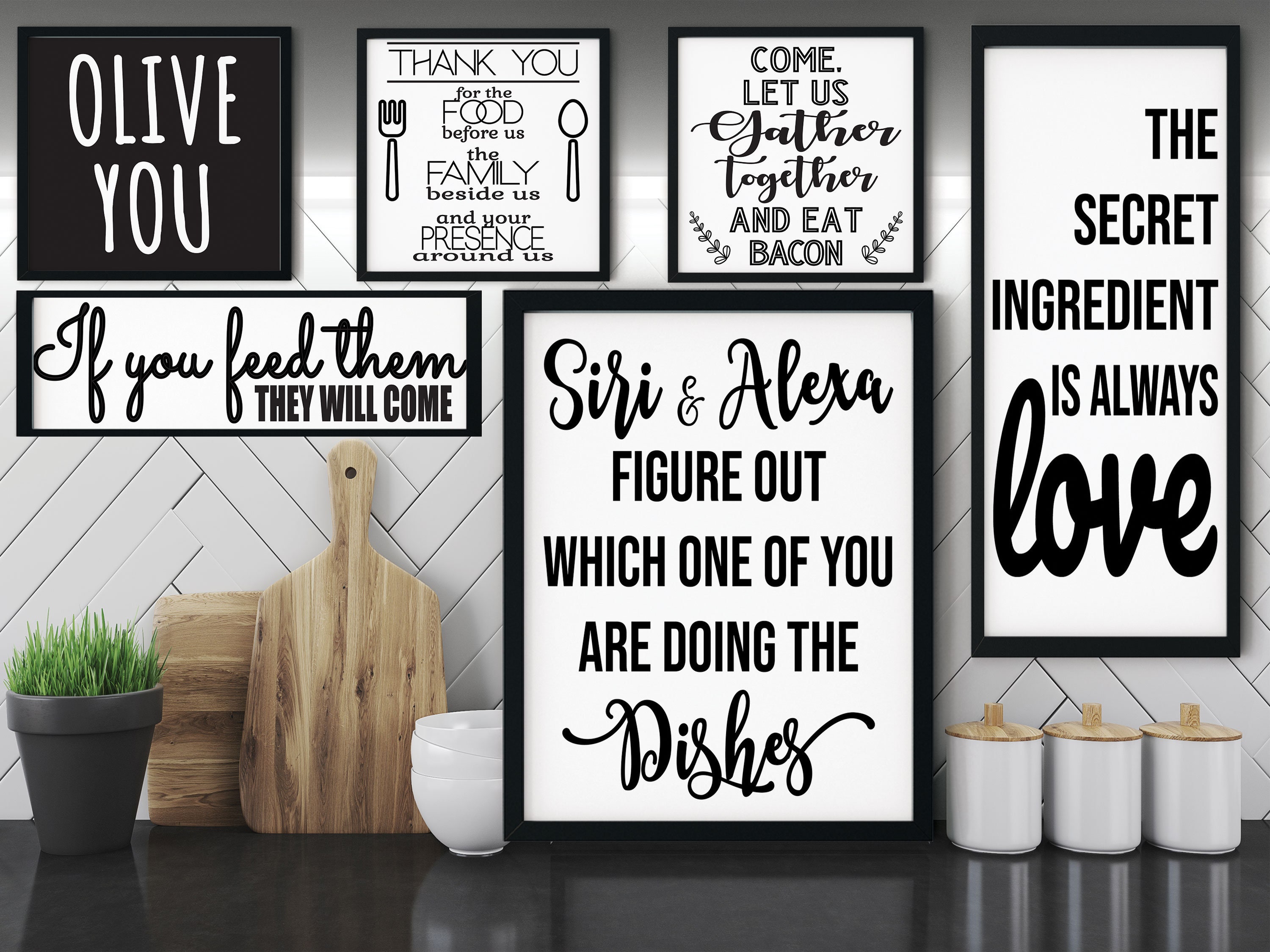 Olive You Printable Kitchen Sign | Funny Kitchen Sign | Cute Kitchen ...