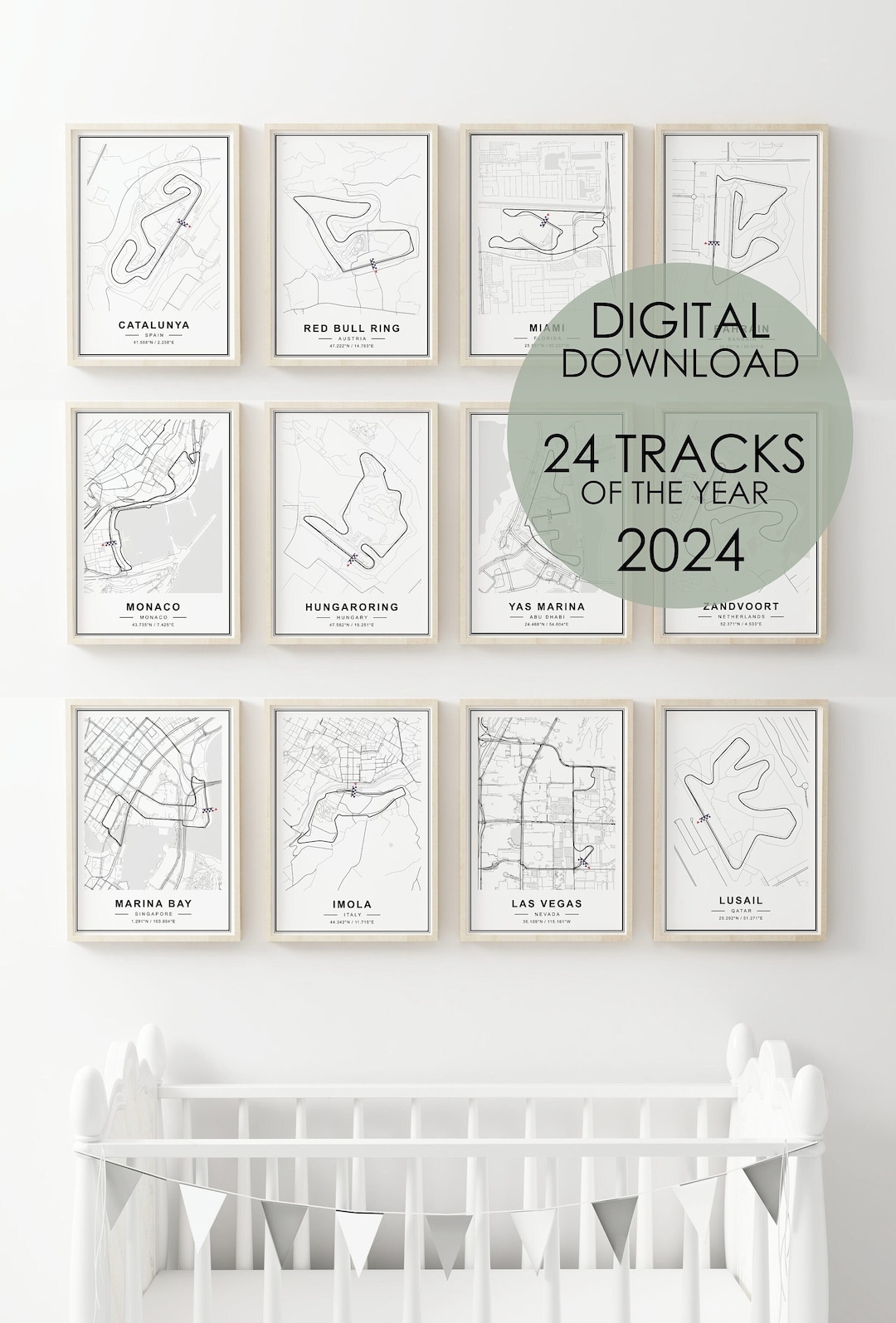 24 Tracks of the Year 2024 F1 Poster Bundle formula 1 Poster F1 Poster ...