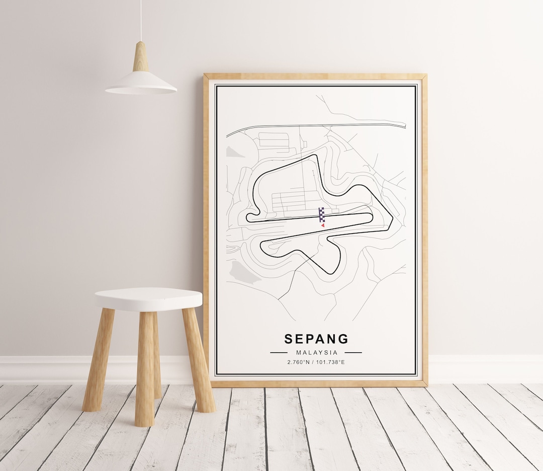 Sepang Track Poster Sepang Map Poster F1 Circuit Poster - Etsy