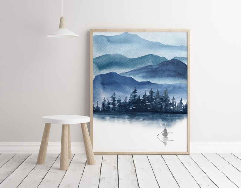 Blue Mountain Print Nature Wall Art Misty Mountain Print - Etsy