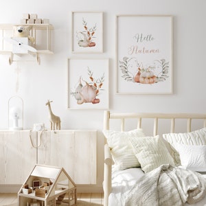 Set of 3 Pumpkin Poster, Fall Printable Wall Art, Pumpkin Print Set ...