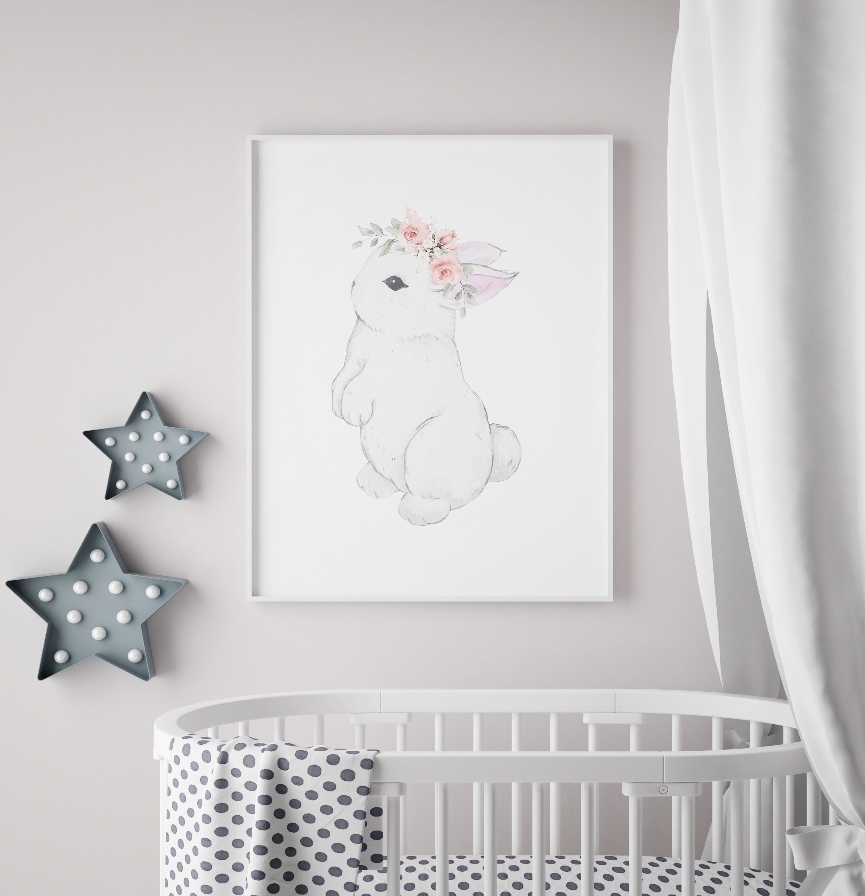 Bunny Print Setnursery Wall Decorbunny Printbunny Wall - Etsy