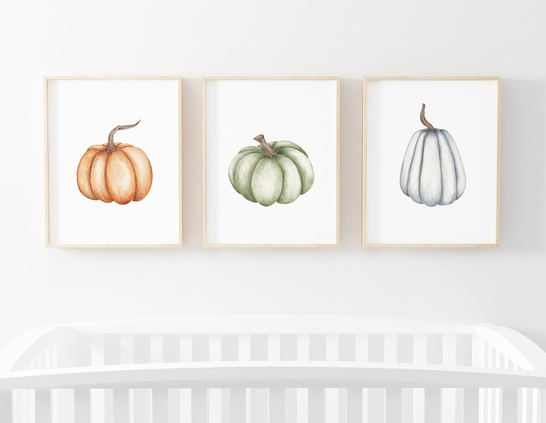 Set of 3 Pumpkin Poster Fall Printable Wall Art Pumpkin - Etsy
