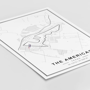 Formula 1 the Americas Circuit Print the Americas Map Poster F1 Circuit ...