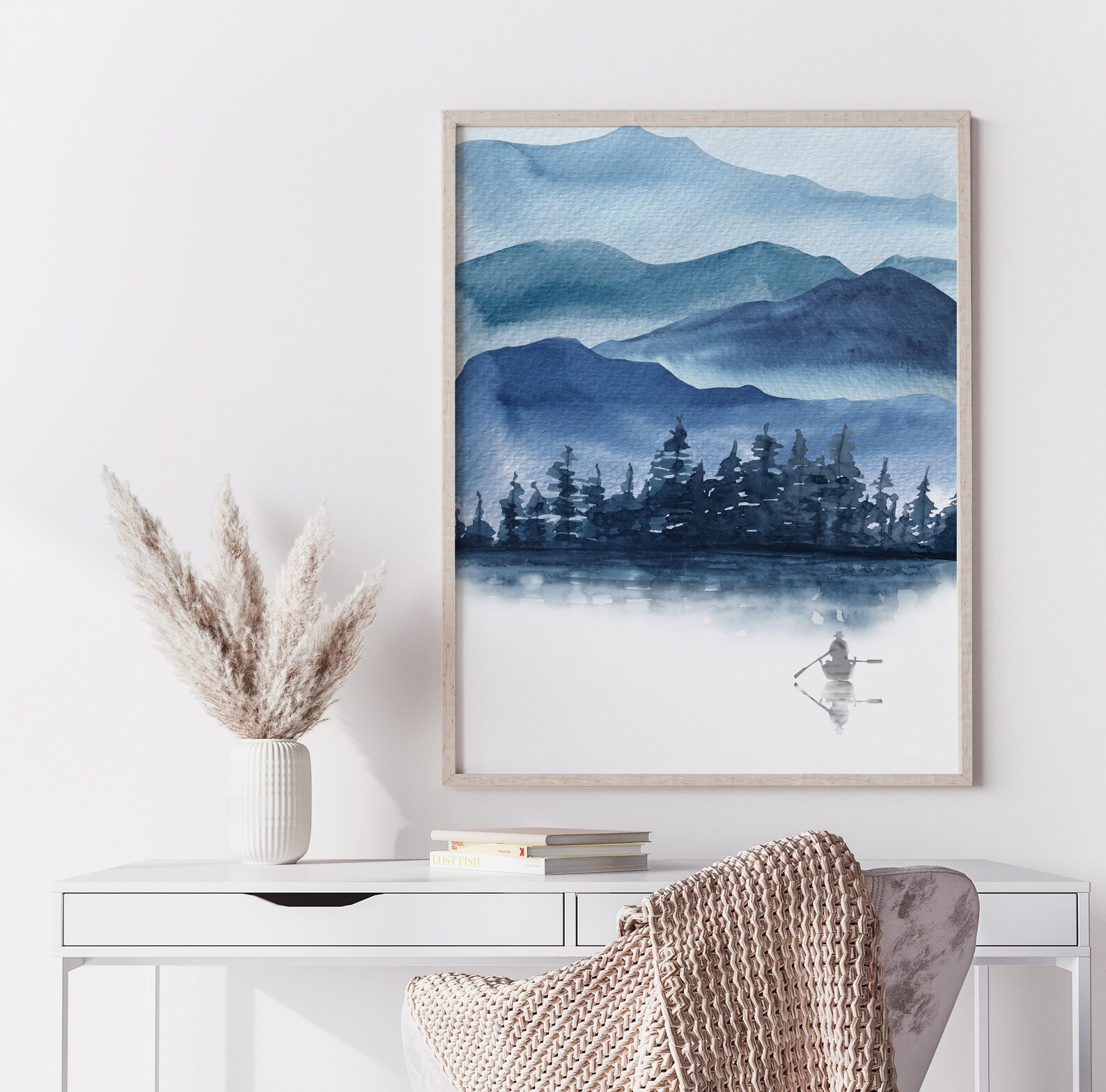 Blue Mountain Print Nature Wall Art Misty Mountain Print - Etsy