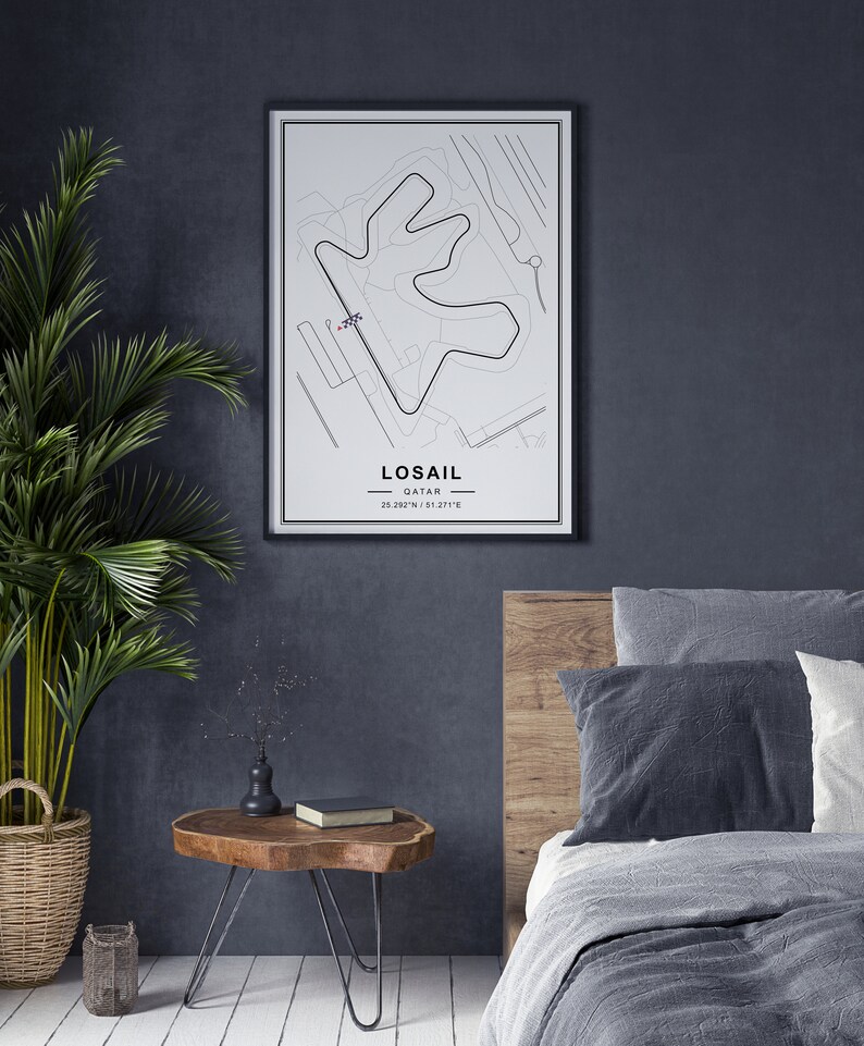 Formula 1 Qatar Circuit Print Losail Map Poster F1 Circuit | Etsy