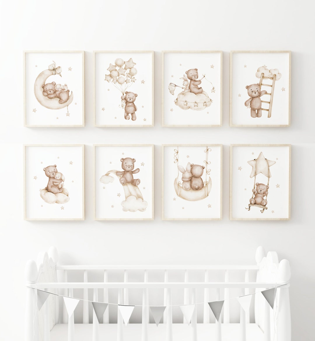 Teddy Bear Print,bear Nursery Decor,nursery Wall Decor,baby Boy Print ...