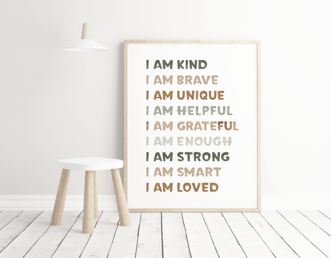 Neutral Affirmation Print, Affirmation Poster,positive Neutral Kids ...