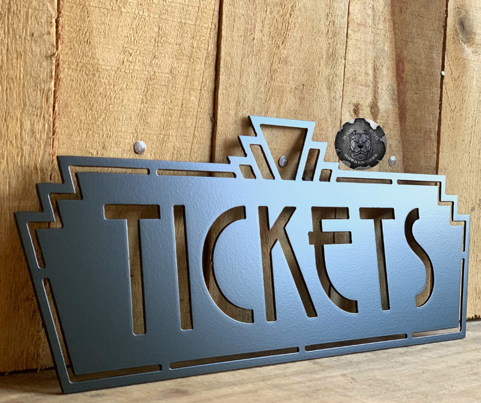 Retro Movie Tickets Sign Bad Dog Metalworks Home Décor Retro - Etsy