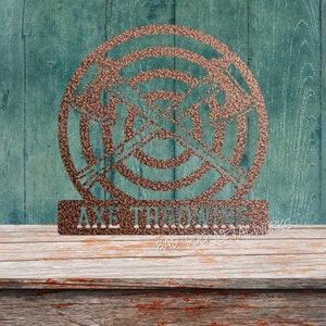 Crossed Axes Throwing Monogram Personalized Metal Sign Bad | Etsy