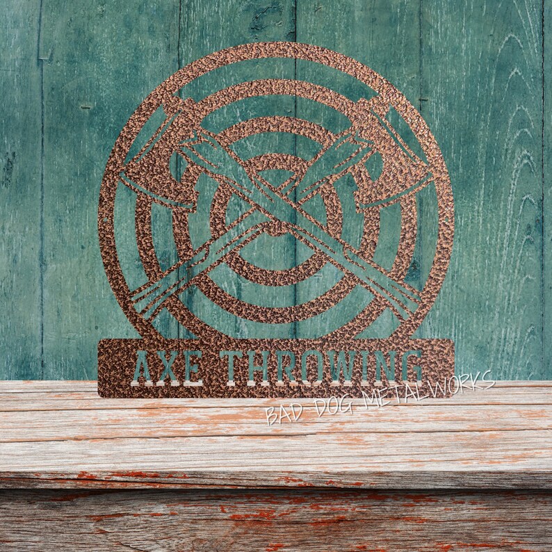 Crossed Axes Throwing Monogram Personalized Metal Sign Bad - Etsy