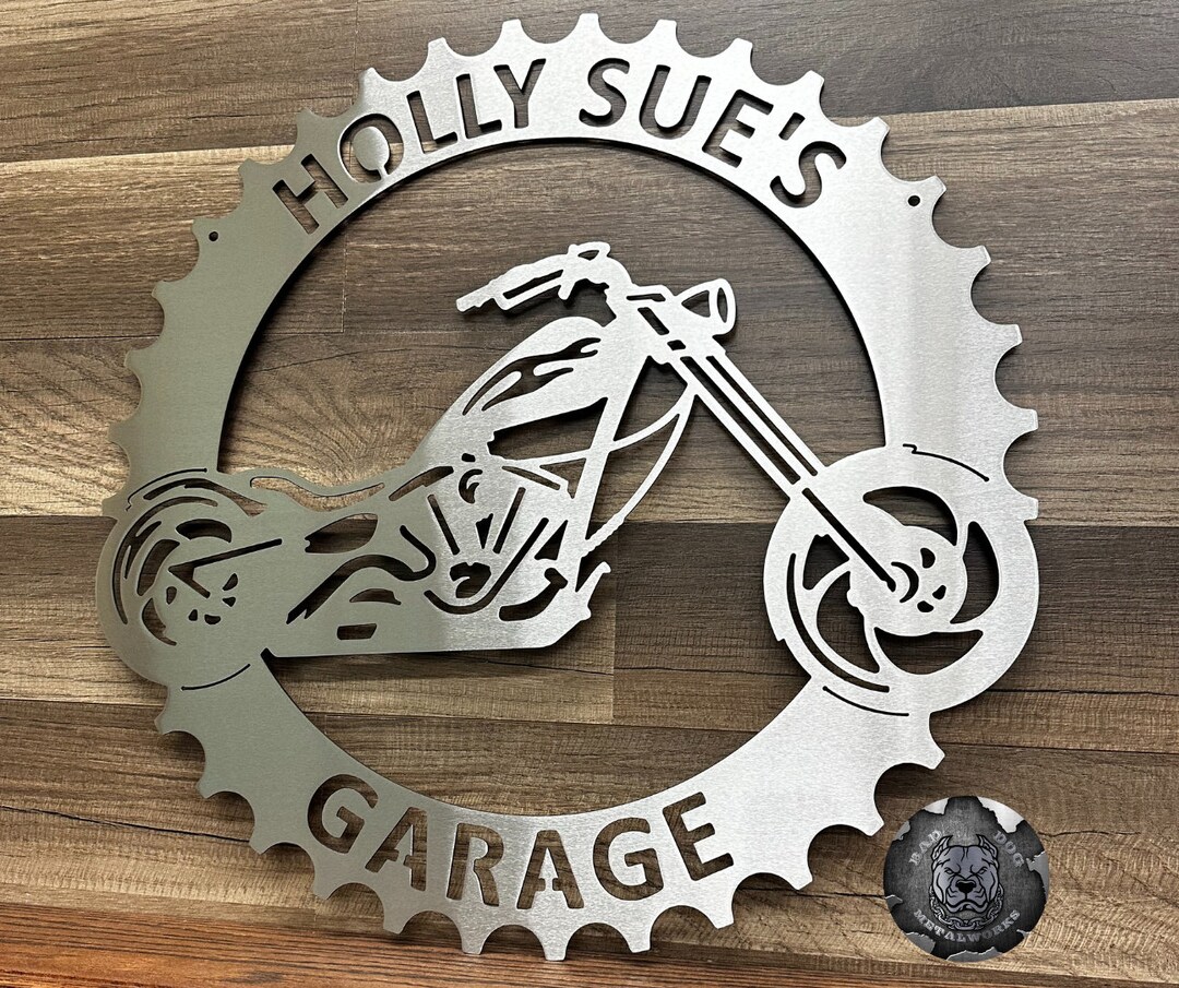 Personalized Chopper Motorcycle Monogram - Bad Dog Metalworks Home ...
