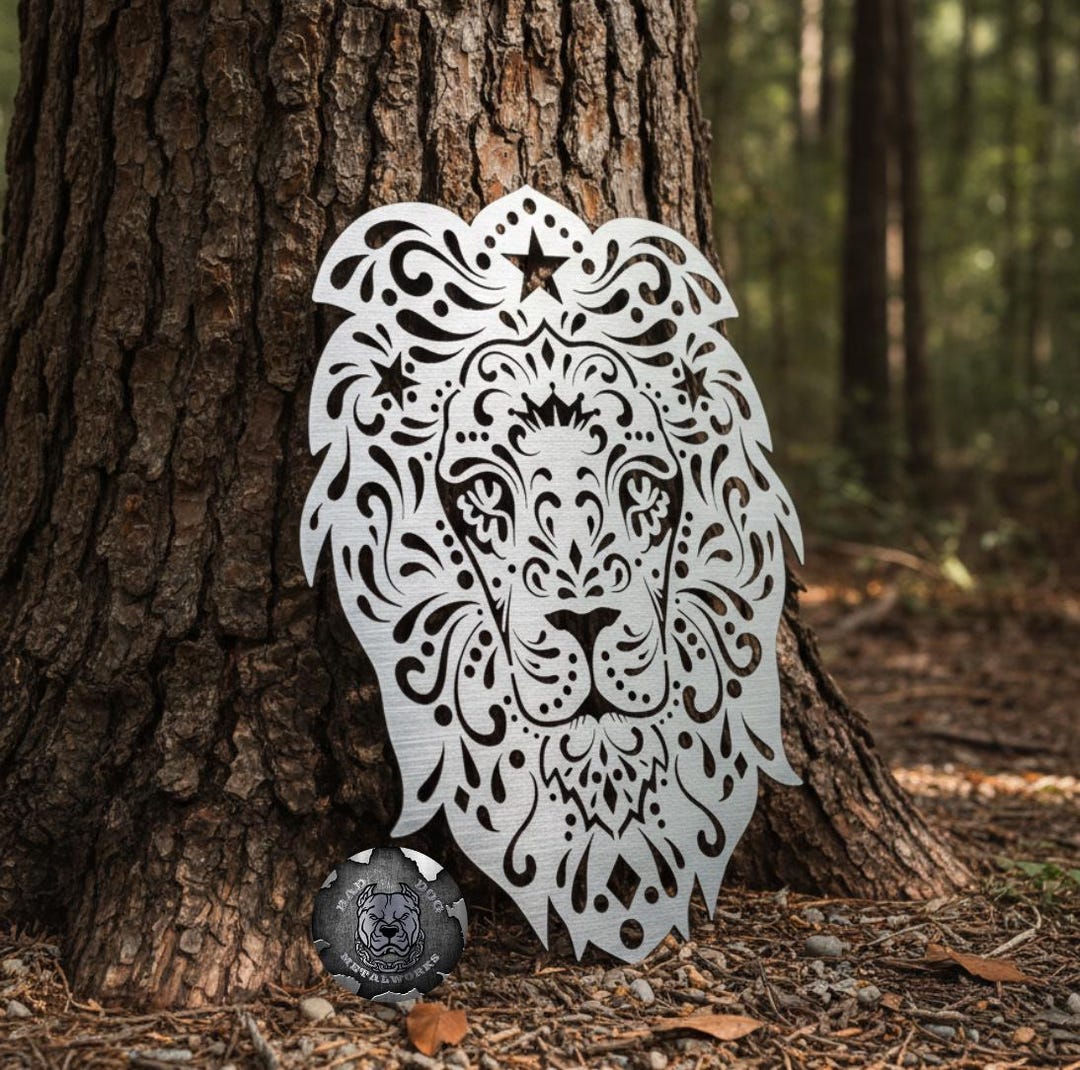 Tribal Lion Sugar Sull Metal Art - Bad Dog Metalworks Home Decor ...