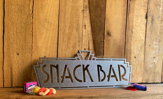 Retro Snack Bar Sign Movie Theater Decor Bad Dog Metalworks - Etsy
