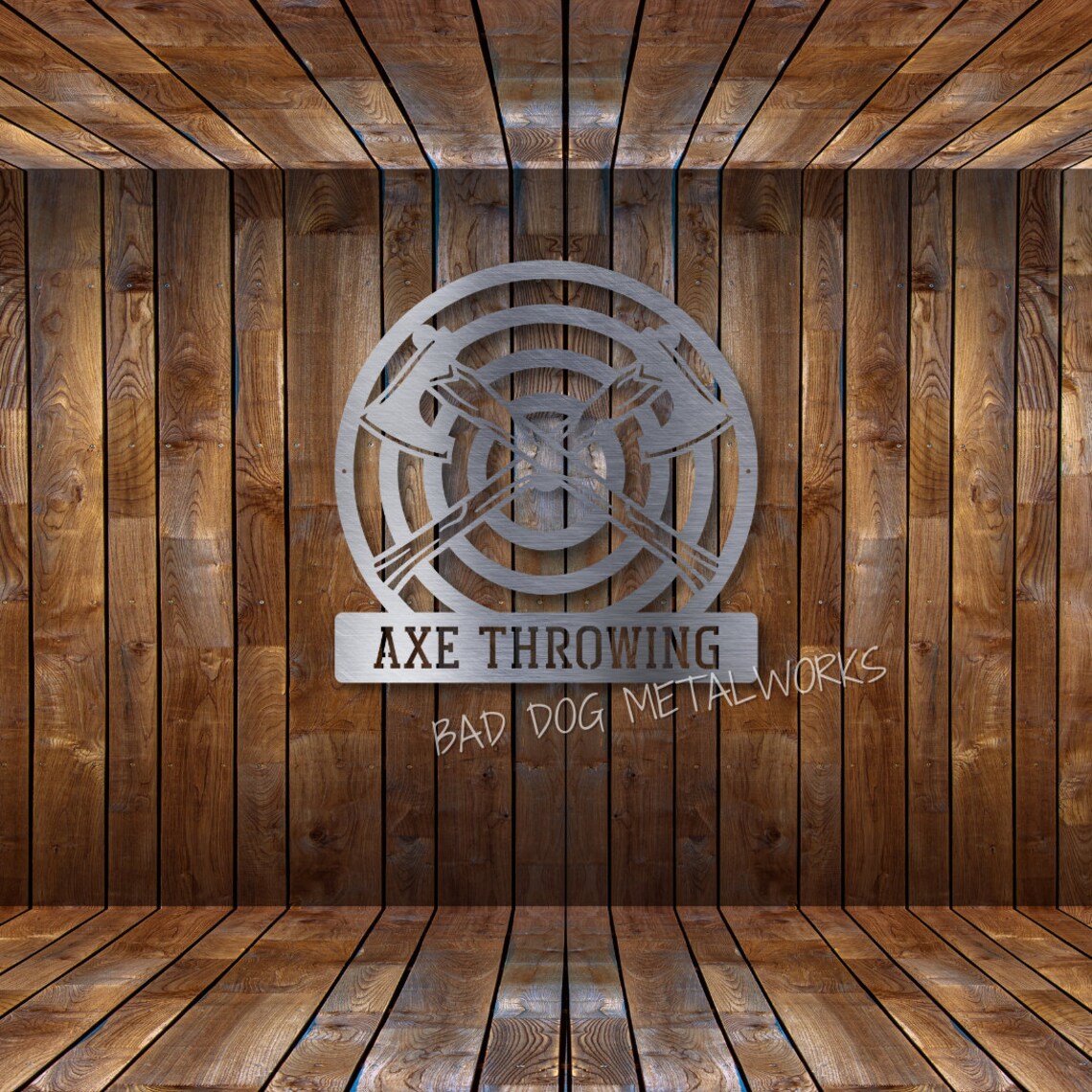Crossed Axes Throwing Monogram Personalized Metal Sign Bad - Etsy