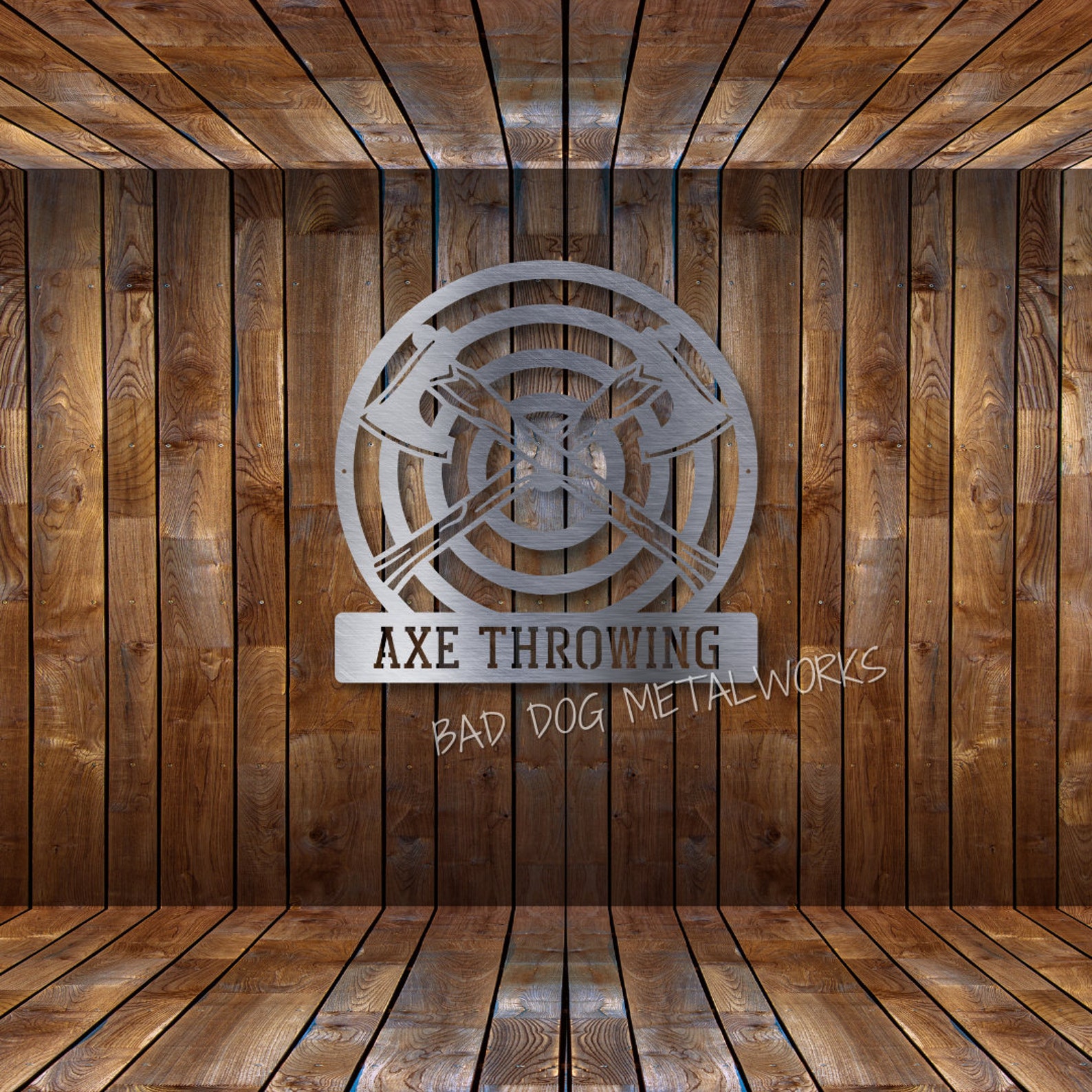 Crossed Axes Throwing Monogram Personalized Metal Sign Bad - Etsy