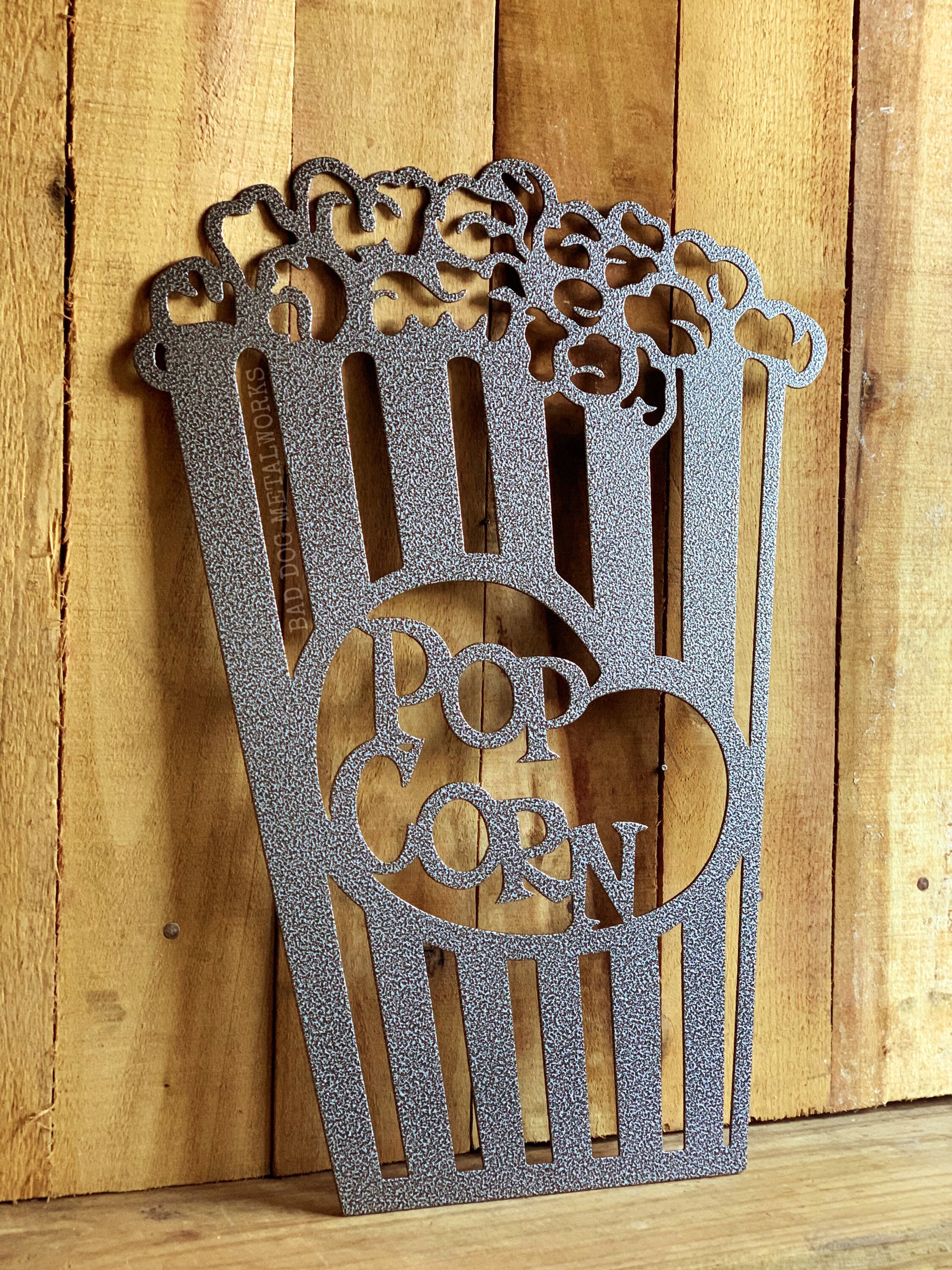 Movie Theater Popcorn Metal Home Theater Decor Movie - Etsy