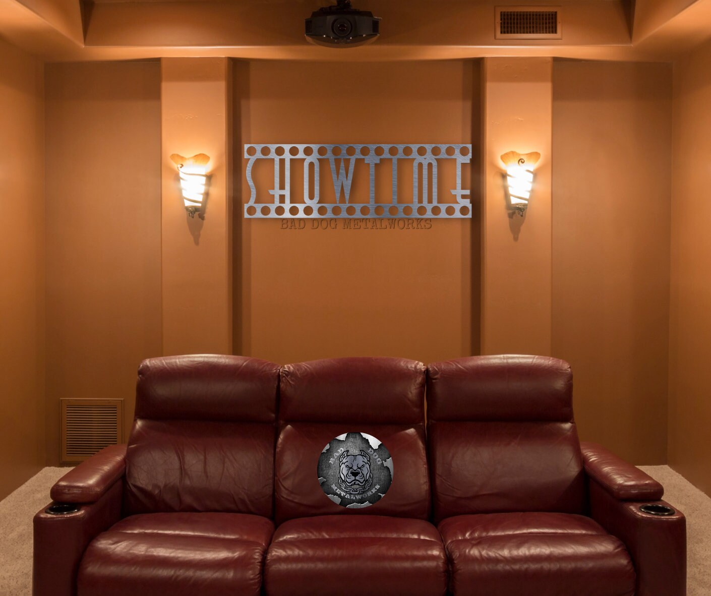 Metal Showtime Sign Movie Theater Decor Bad Dog Metalworks - Etsy