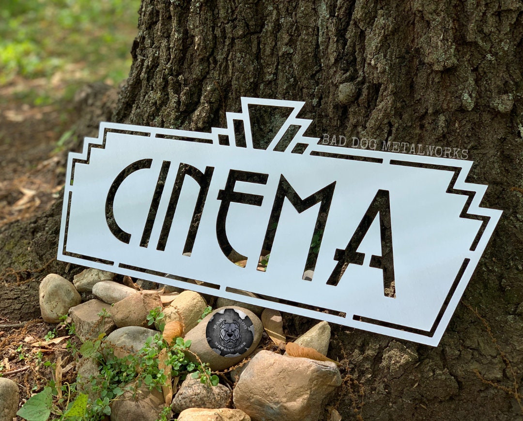 Retro Cinema Metal Sign Movie Decor Bad Dog Metalworks Home | Etsy
