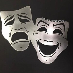 Comedy and Tragedy Masks Metal Movie Theater Decor Bad Dog | Etsy