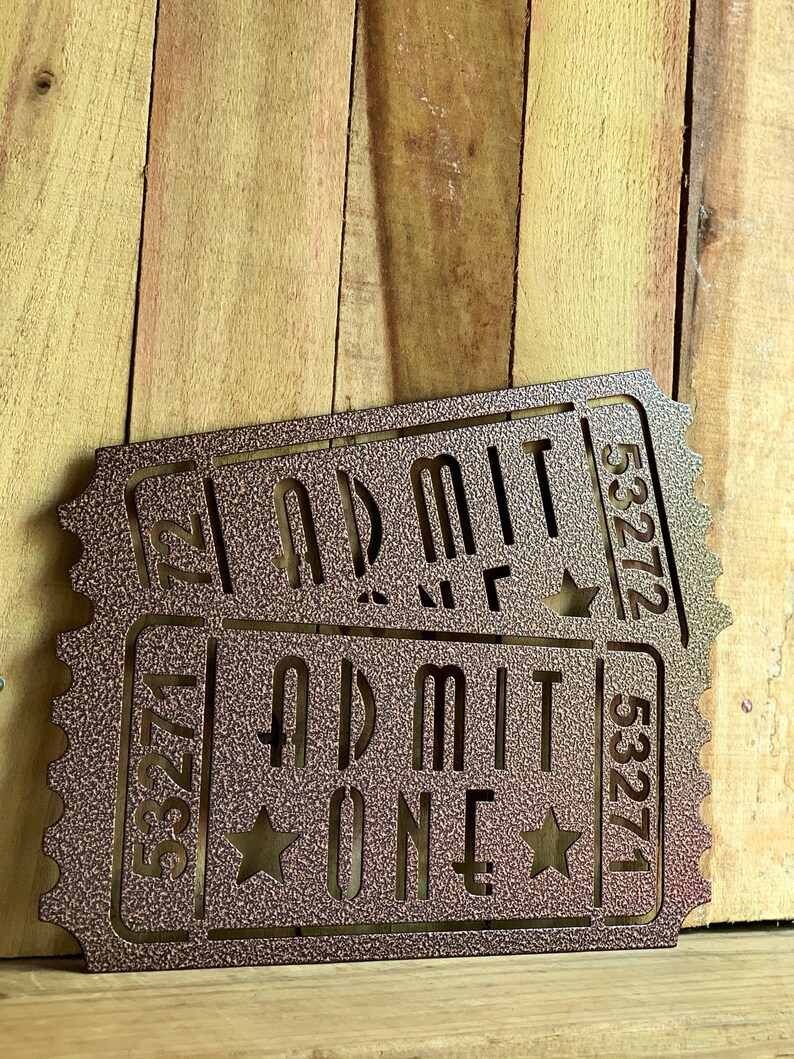 Admit One Retro Movie Ticket Metal Movie Theater Decor Etsy