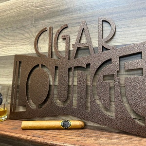 Art Deco Cigar Lounge Metal Sign Bad Dog Metalworks Home Decor Cigar ...