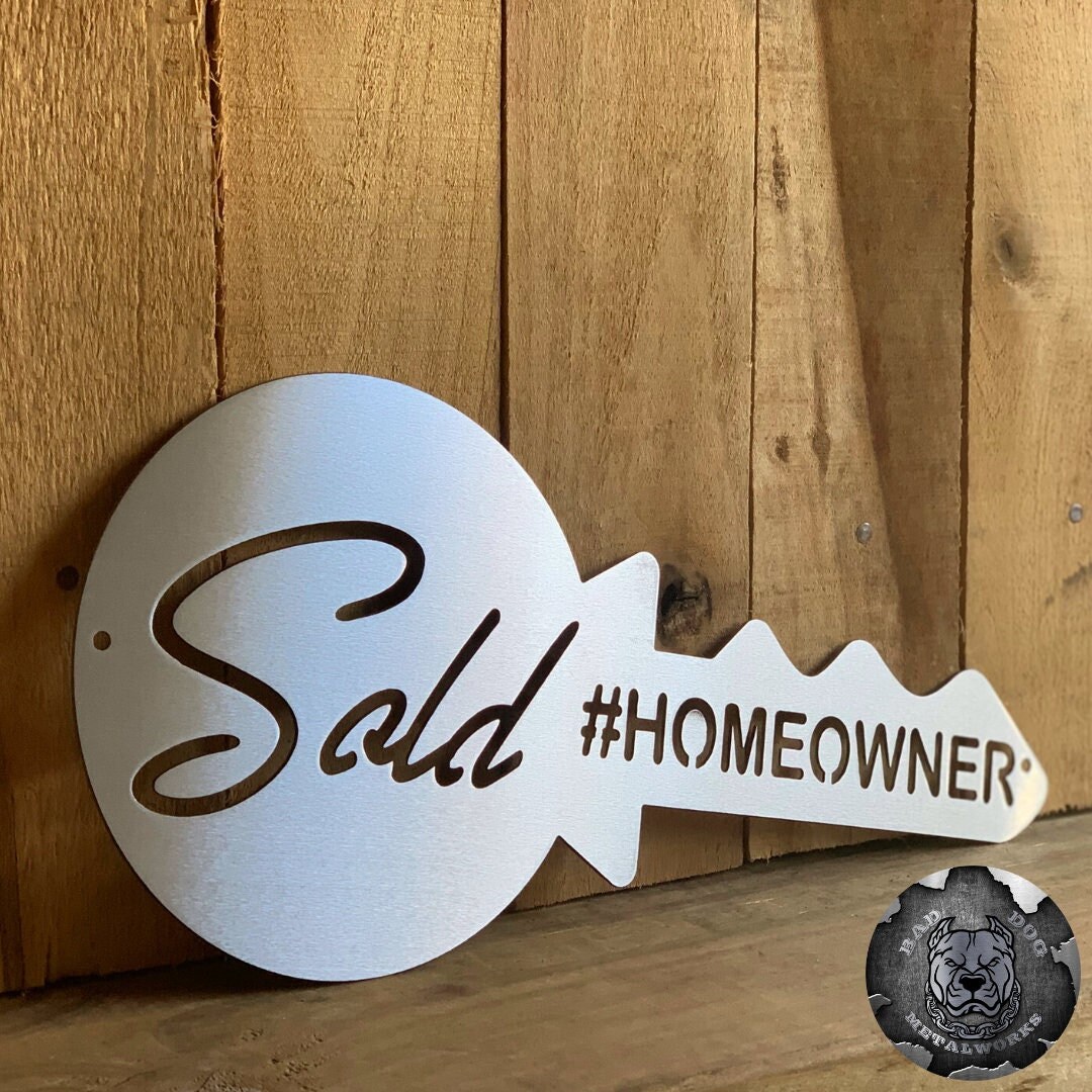 Sold Homeowner Key Metal Sign, Realtor Closing Gift, Real Estate Photo ...