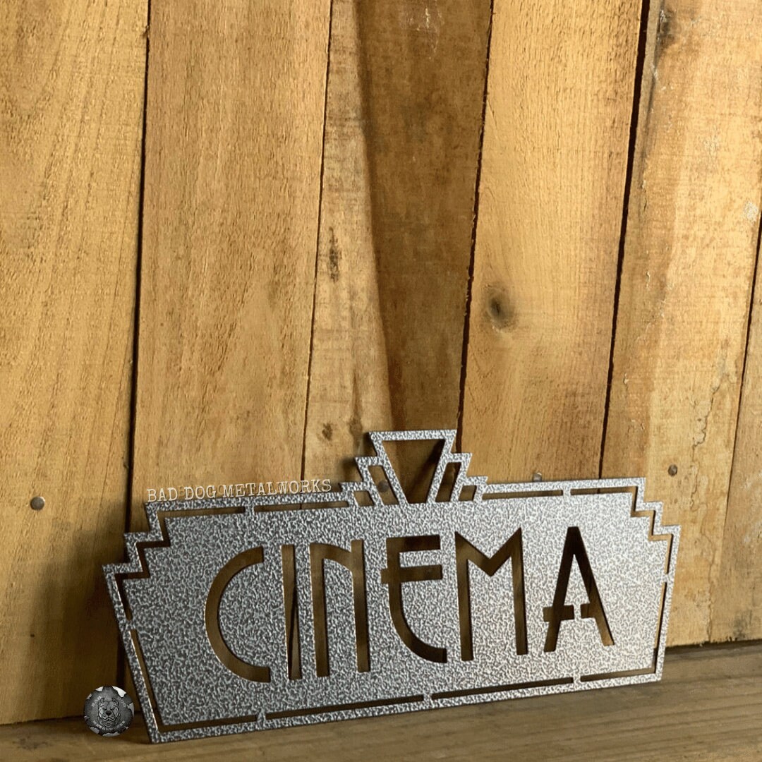 Retro Cinema Metal Sign Movie Decor Bad Dog Metalworks Home | Etsy