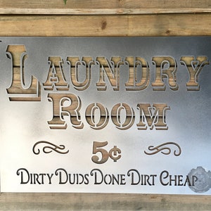 Laundry Room Farmhouse Decor - Bad Dog Metalworks Home Decor - Laundry ...