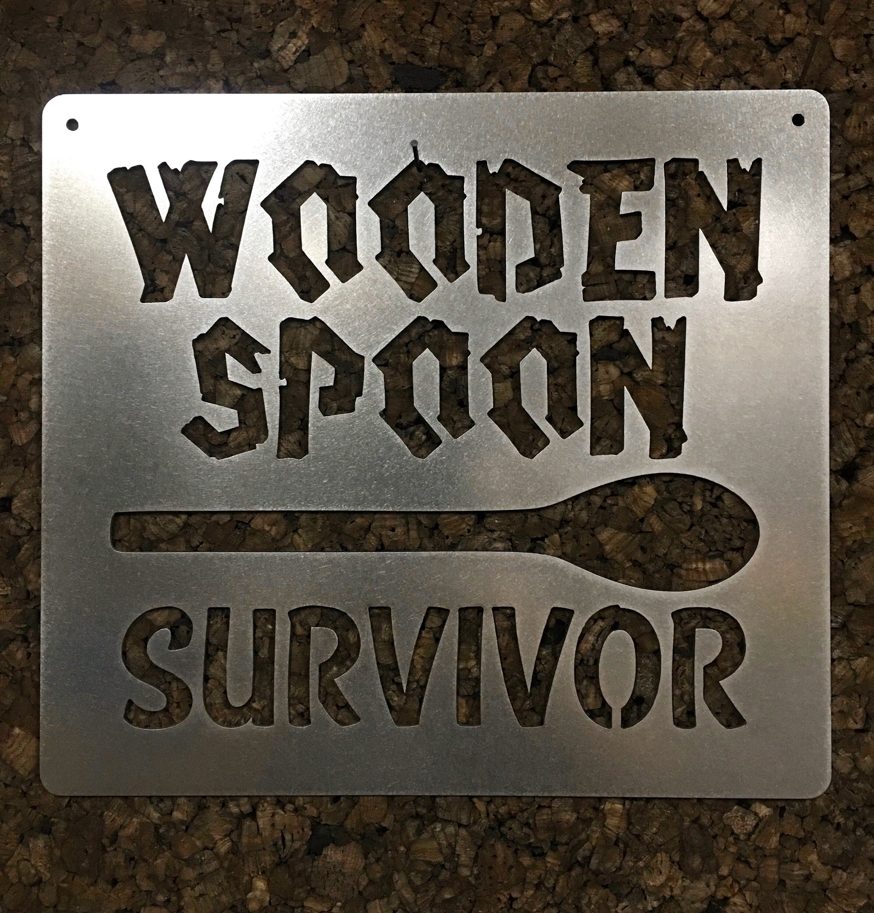 Wooden Spoon Survivor Funny Signs Metal Home Decor | Etsy