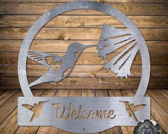 Metal Hummingbird Welcome Sign - Etsy