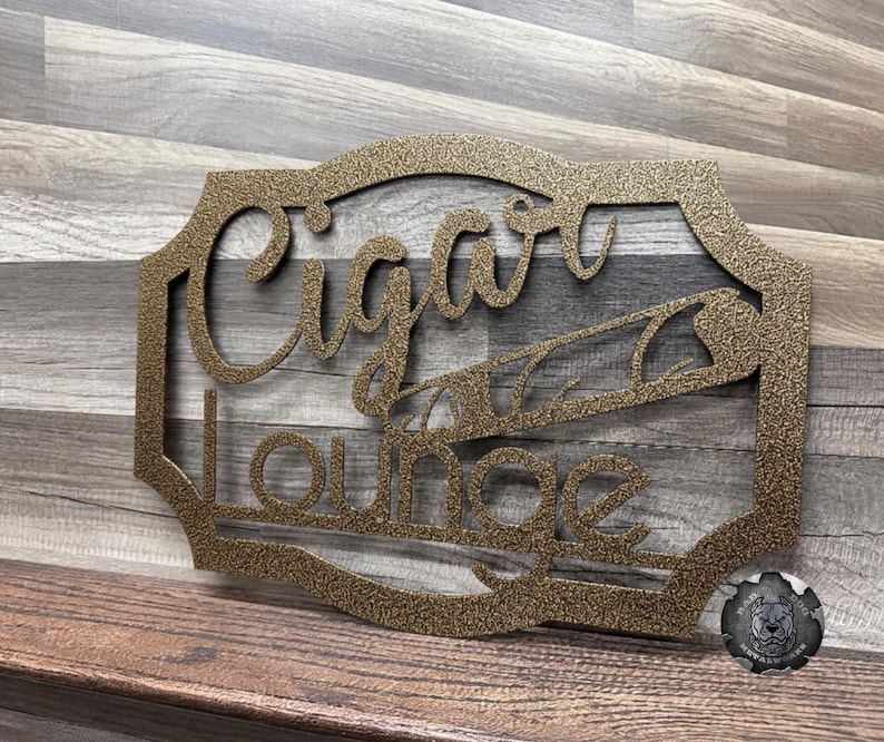 Cigar Lounge Metal Sign - Bad Dog Metalworks Home Decor - Cigar Bar ...