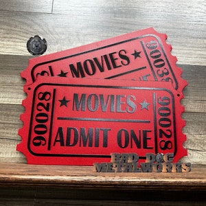 Admit One Movie Ticket Movie Theater Decor - Bad Dog Metalworks Home ...