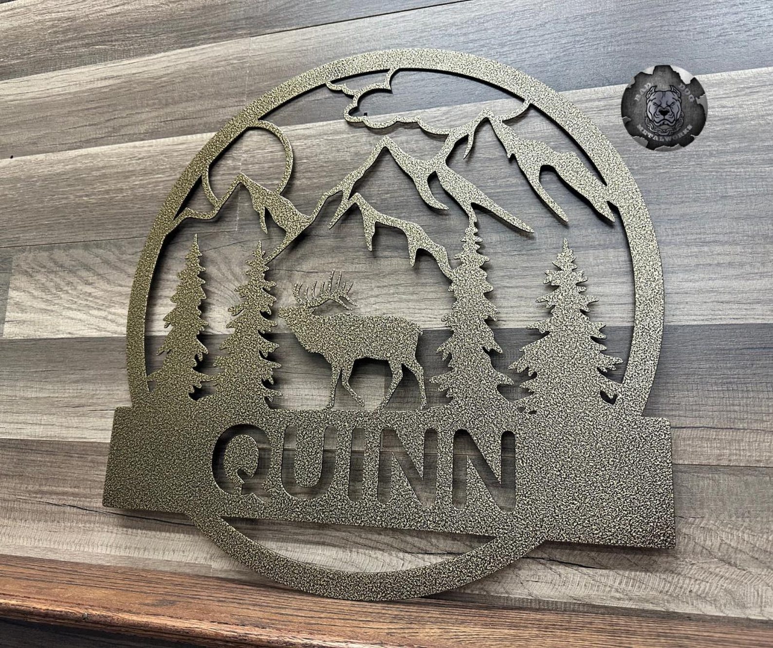 Elk Monogram Metal Art - Bad Dog Metalworks Home Décor - Personalized ...
