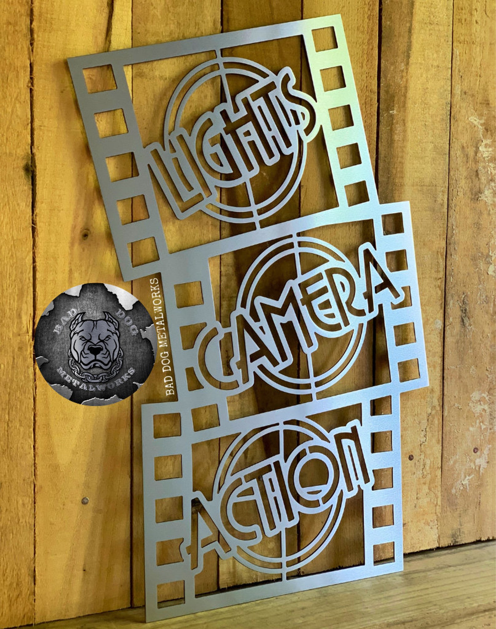 Lights Camera Action Countdown Collage Metal Home Theater Sign | Etsy