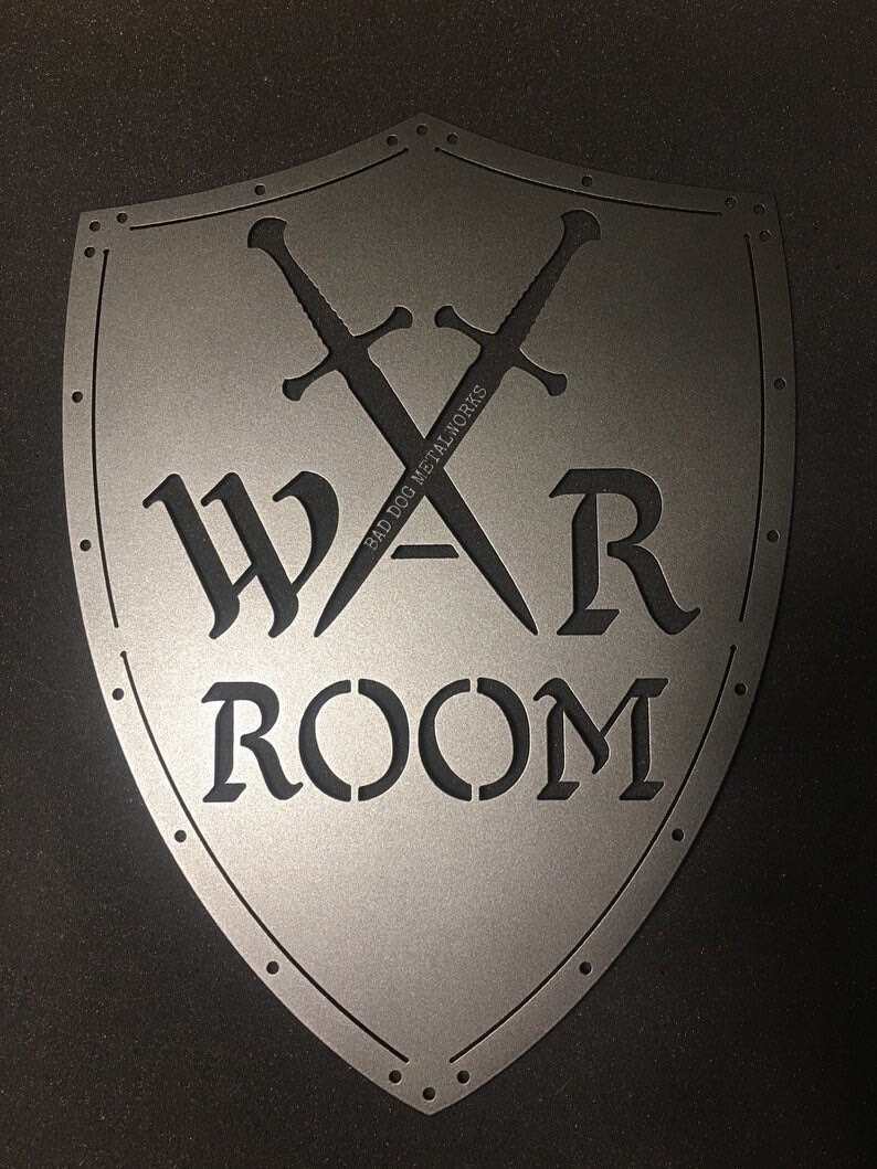 War Room Metal Shield Bad Dog Metalworks Home Decor Man | Etsy